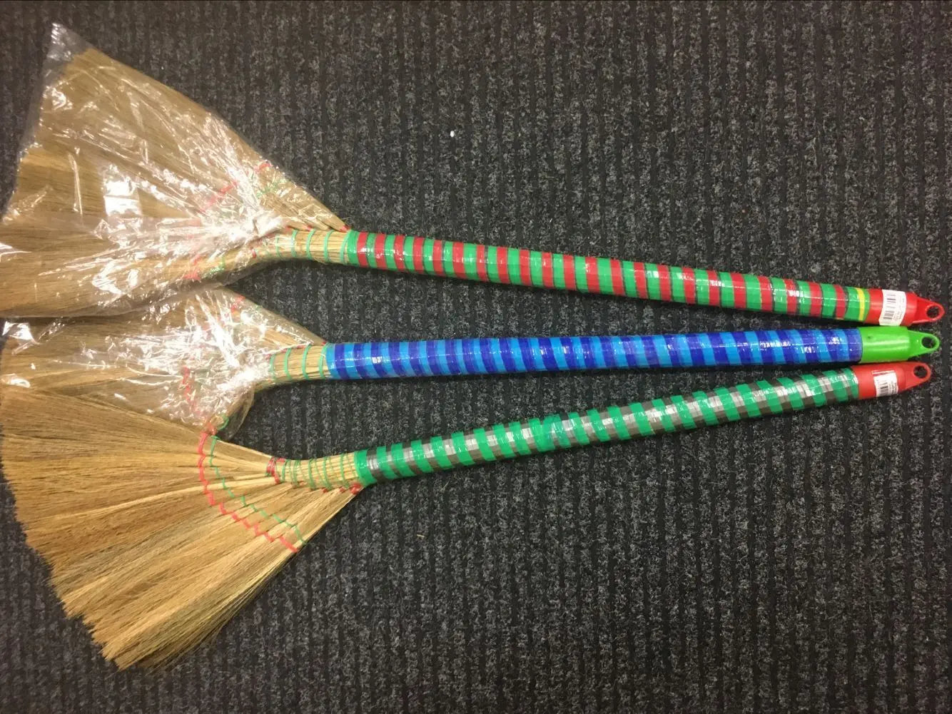 2 x Natural Straw Grass Handmade Brooms Original Easy Clean Convenient ...