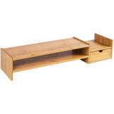 Bamboo Computer Monitor Laptop Stand Riser Monitor Base Shelf Desk Or ...