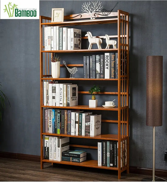Bamboo Modern Style Cabinet Book Shelf Bookcase Storage Choice Elegant ...