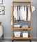 Bamboo Multi-Tier Racks Shelves panel storage Clothes Organizer With ...