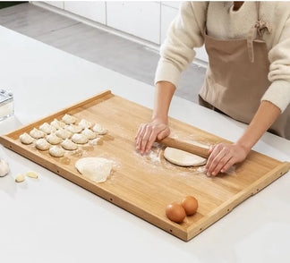 Bamboo Premium Chopping Board Two-Side Kitchen Cutting Board Dumplings ...