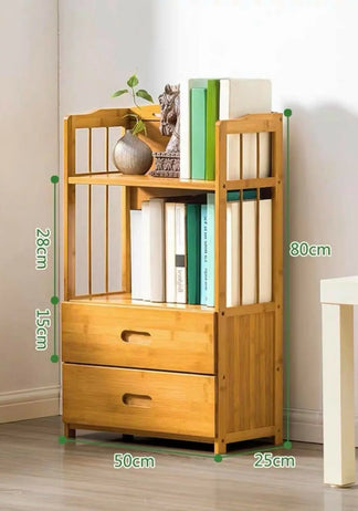 Bamboo Wooden Bookcase Bookshelf Multi-Tiers Storage Rack Shelf Offic ...