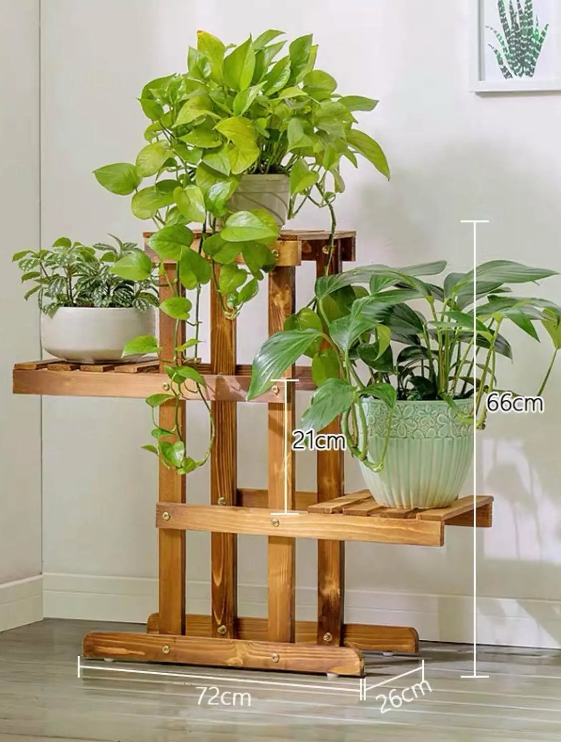Wooden Flower Pot Stand Tribesigns Tall Wooden 4 Tier Indoor/Outdoor